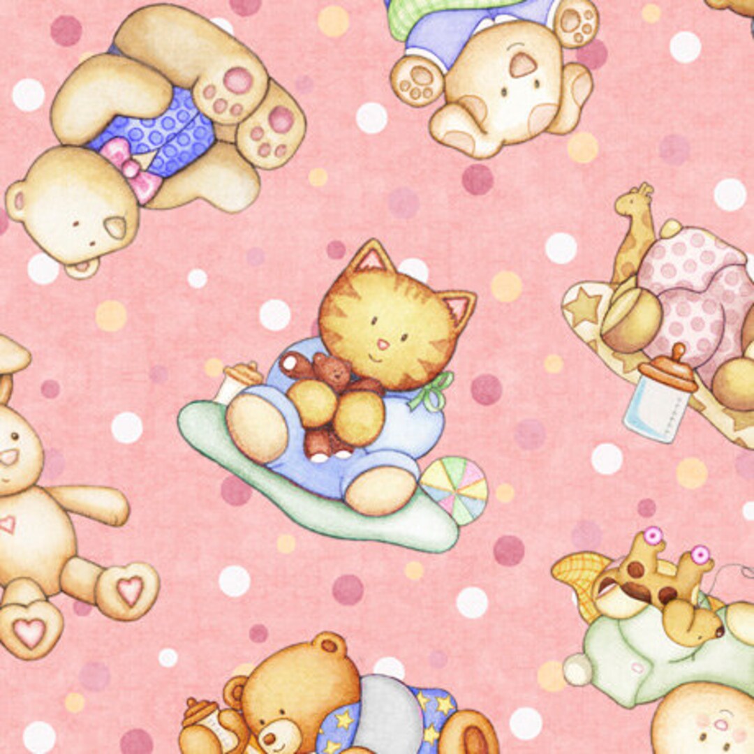 Baby Animals Fabric by Half Yard, Animal Cotton, Baby Quilting Cotton ...