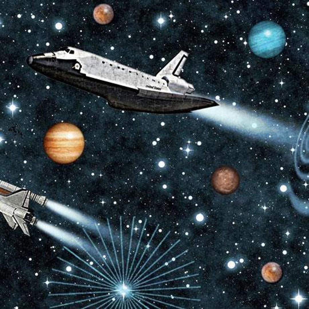 Space Fabric by Half Yard, Planet Fabric, Printed Quilting Cotton ...