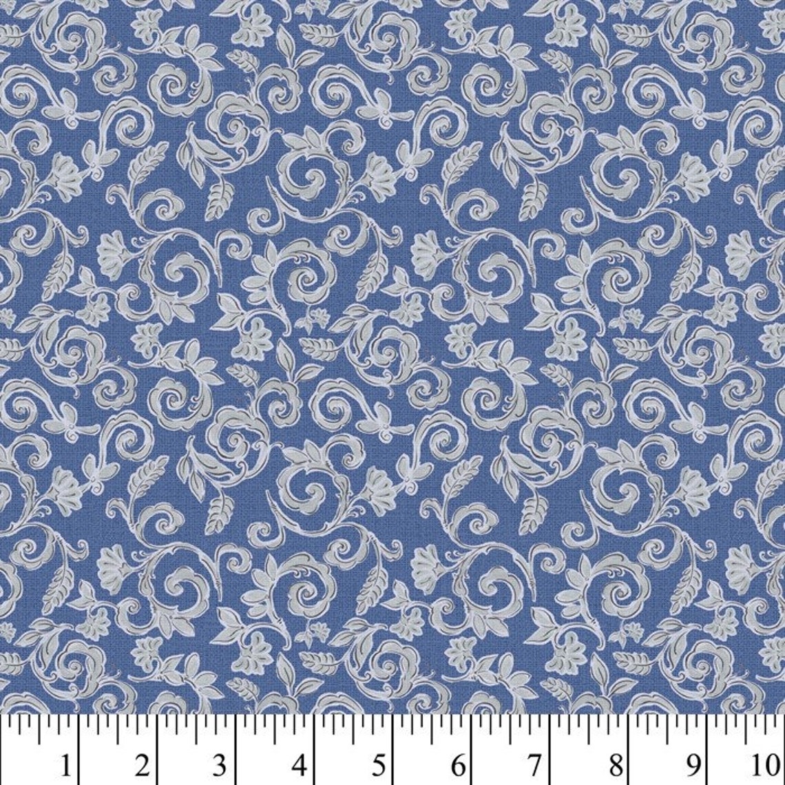 Swirl Fabric by Half Yard Blue Swirl Blender Fabric Printed - Etsy
