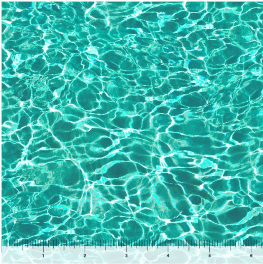 Water Fabric by Half Yard, Pool Water Print Fabric, Swimming Pool ...