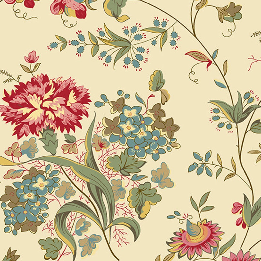 Floral Fabric by Half Yard, Large Flower Quilting Cotton, Summer ...