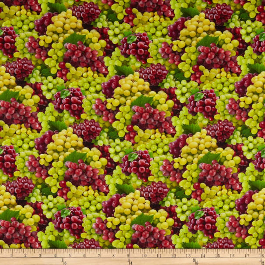 Grapes Fabric by Half Yard, Novelty Cotton, Grape Quilting Cotton ...