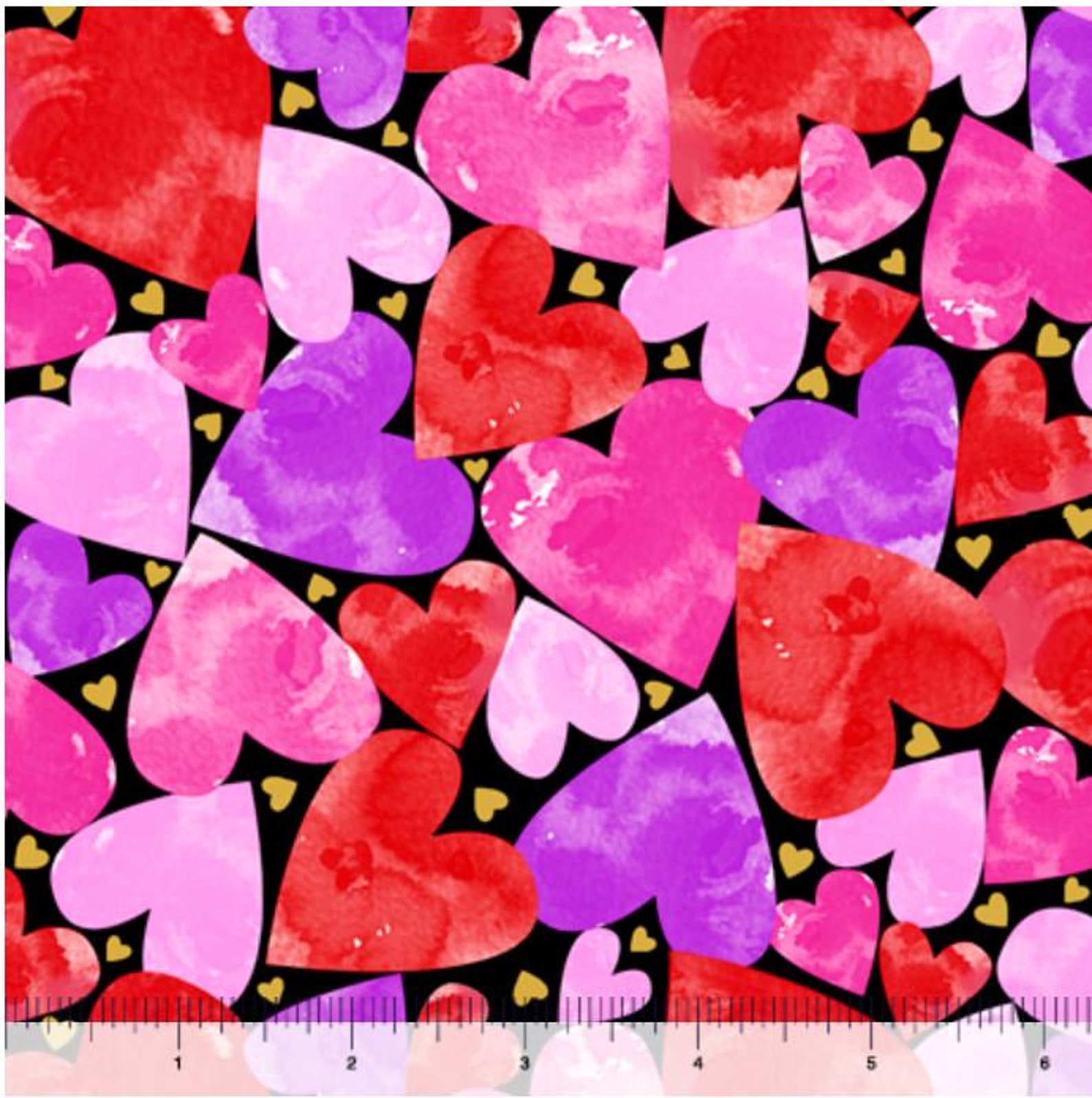 Heart Fabric by Half Yard, Love Fabric, Heart Printed Quilting Cotton ...