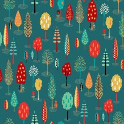 Tree Fabric by Half Yard Forest Cotton Fall Quilting Cotton - Etsy