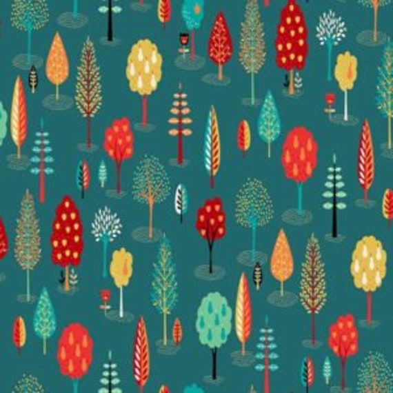 Tree Fabric by Half Yard Forest Cotton Fall Quilting Cotton - Etsy