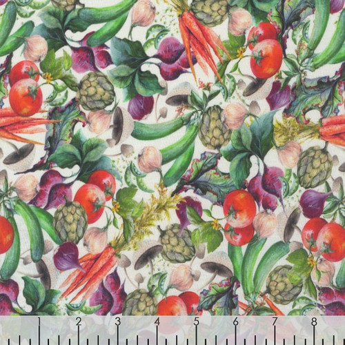 Veggie fabric by half yard vegetables cotton radish quilting | Etsy