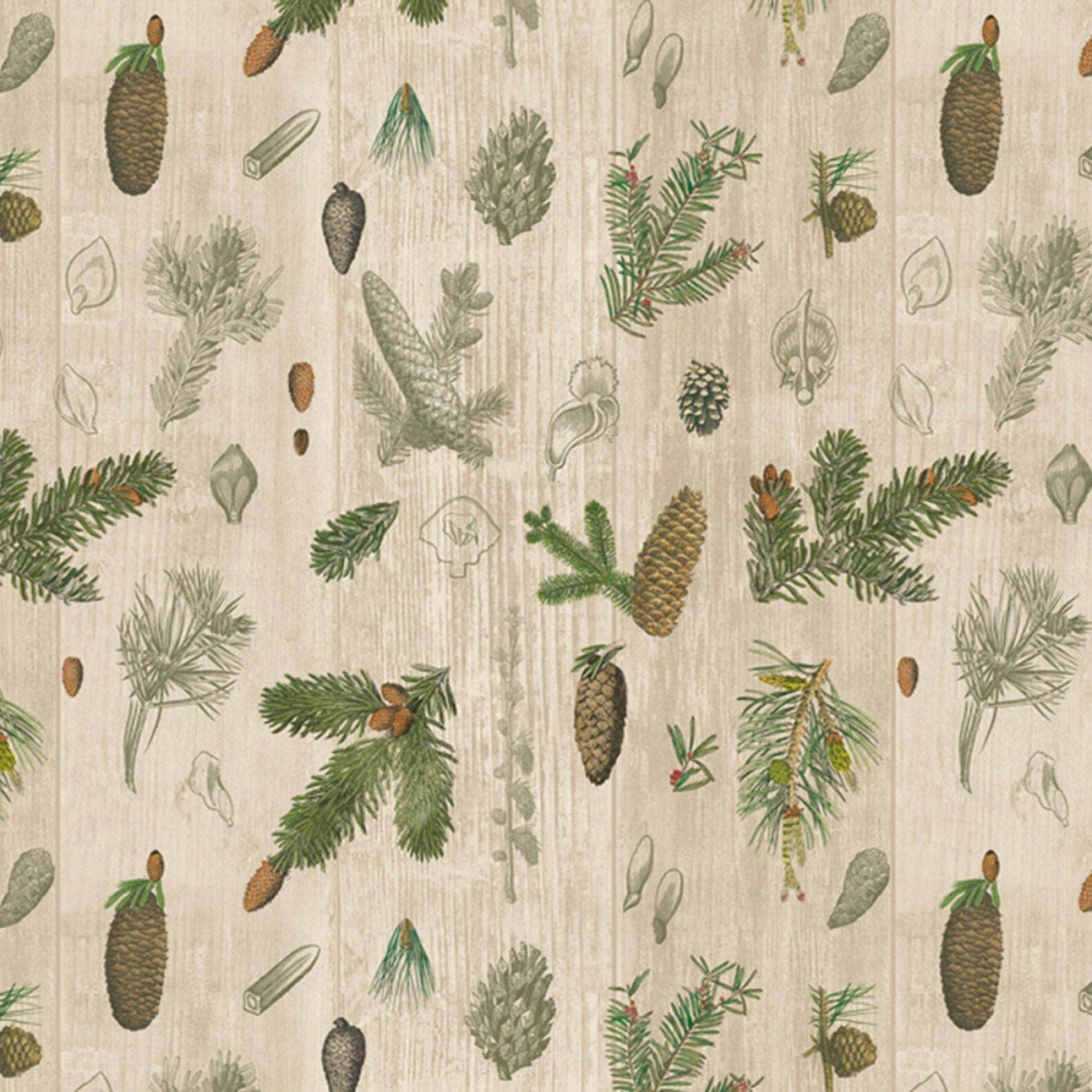 Tree Fabric by Half Yard Pine Fabric Printed Quilting - Etsy