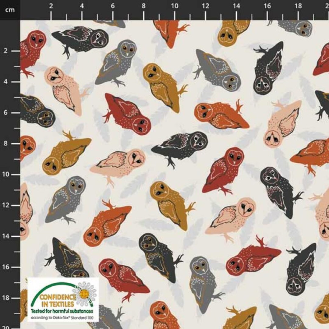 Owl Fabric by Half Yard, Forest Cotton, Large Bird Quilting Cotton ...