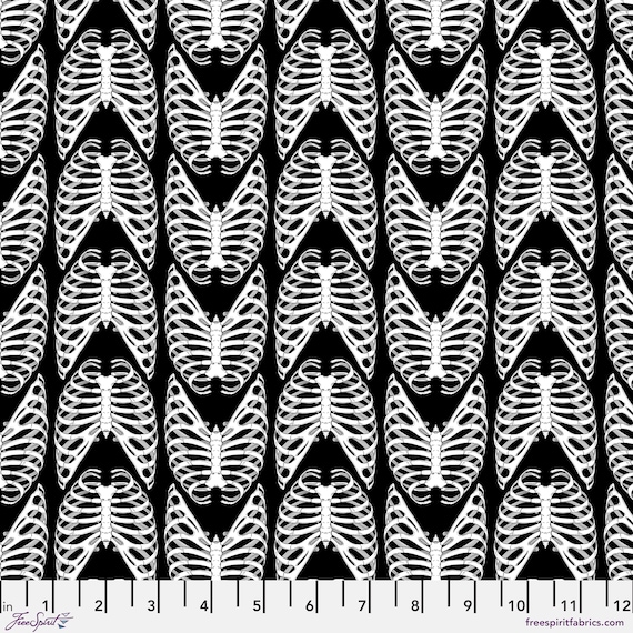 Rib Cage Fabric by Half Yard Bones Printed Quilting Cotton - Etsy
