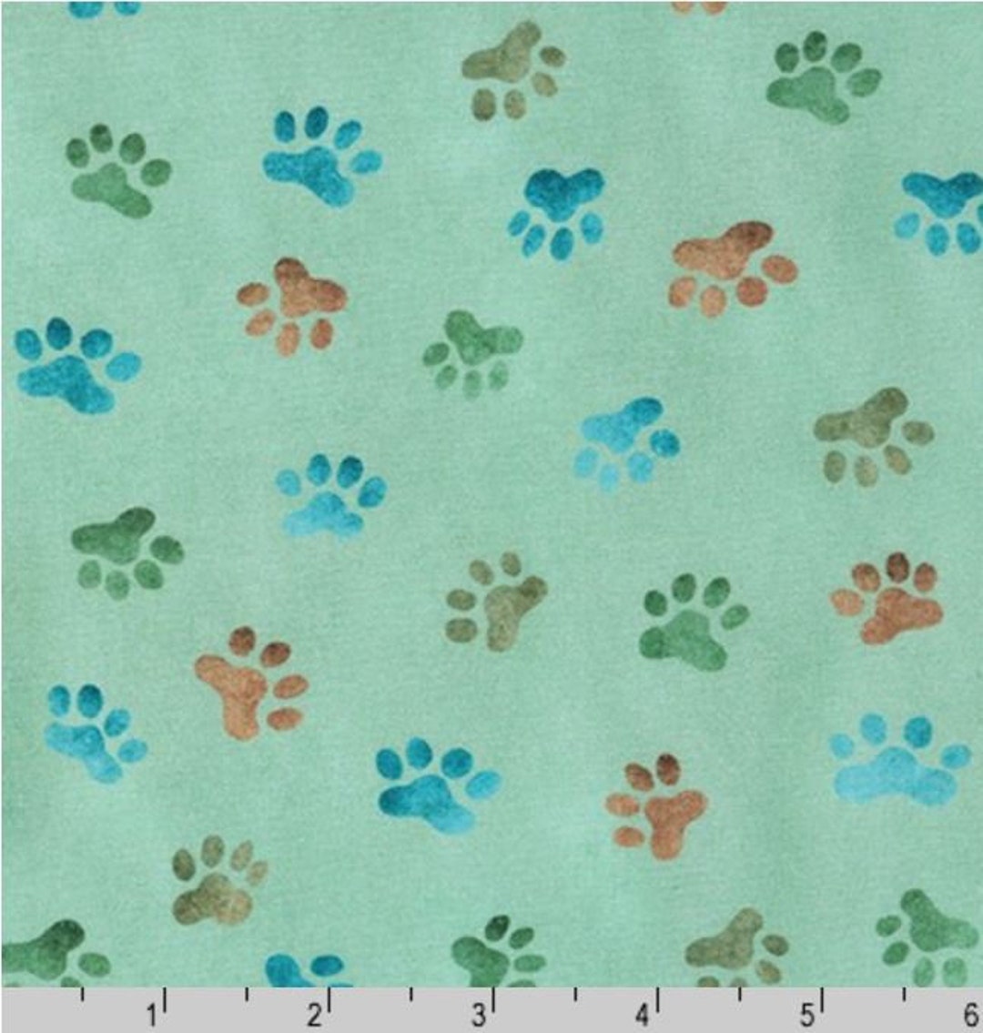 Dog Fabric by Half Yard, Cat Fabric, Printed Quilting Cotton, Dog Paw ...