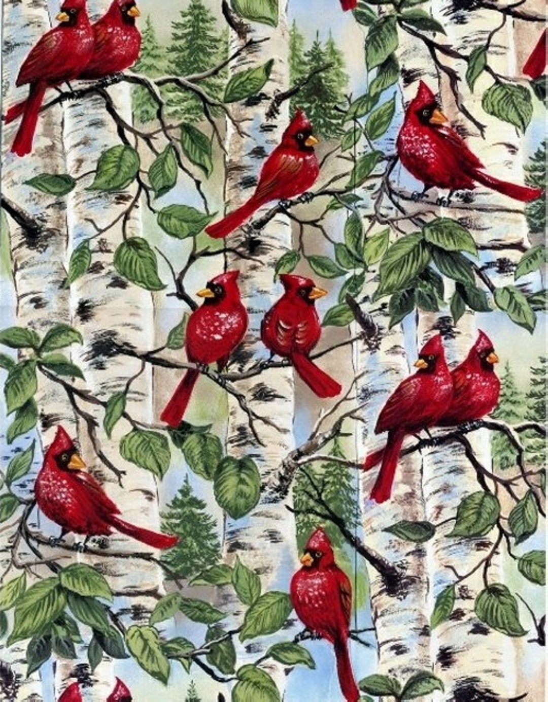 Cardinal Fleece Fabric by Half Yard, Polar Fleece, Red Bird Fleece ...