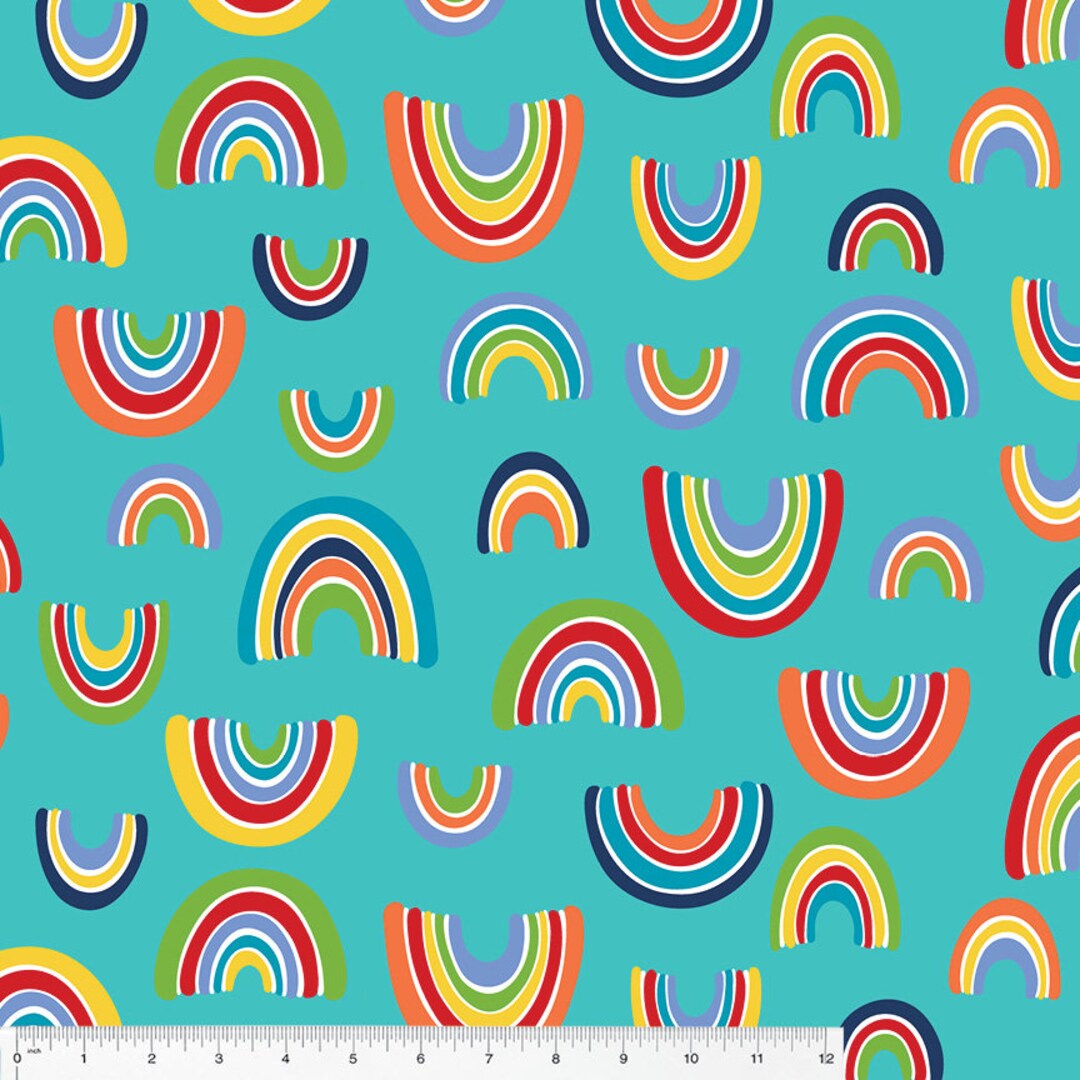 Rainbow Fleece Fabric by Half Yard, Polar Fleece, Kids Fleece, Bright ...