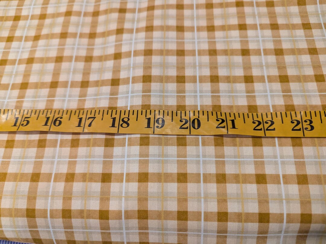 Plaid Fabric by Half Yard, Beige Blender Cotton, Brown Mixer Quilting ...