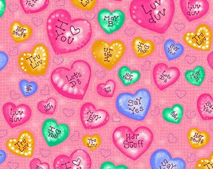Valentine Fabric by Half Yard, Love Fabric, Pink Heart Printed Quilting ...
