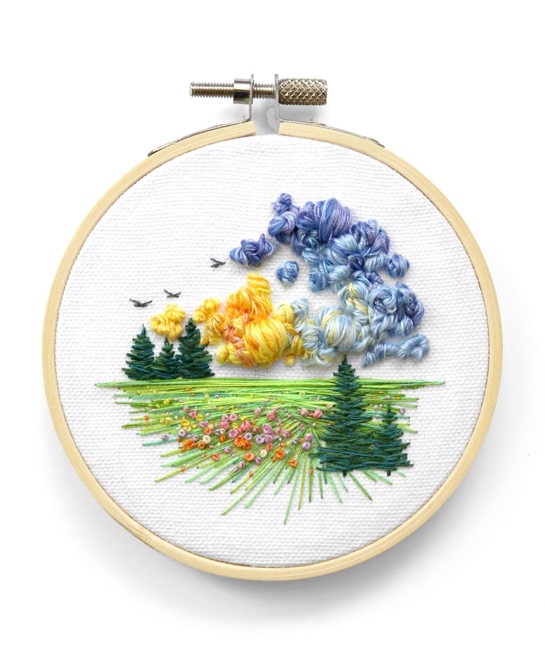 Aerial | Embroidery Art | Embroidery Landscape | Souvenir | | Wall Art ...