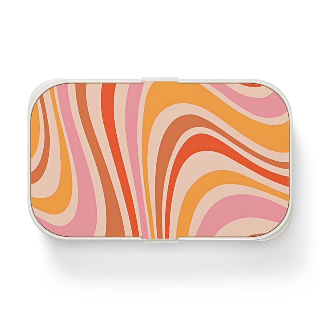 Retro Lines Bento Lunch Box, Adult Bento Box, Aesthetic Lunch Box - Etsy