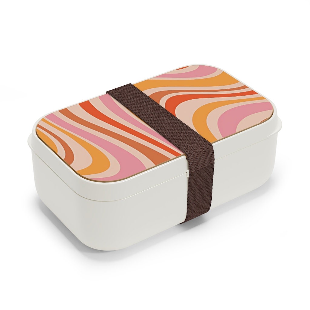 Retro Lines Bento Lunch Box, Adult Bento Box, Aesthetic Lunch Box - Etsy