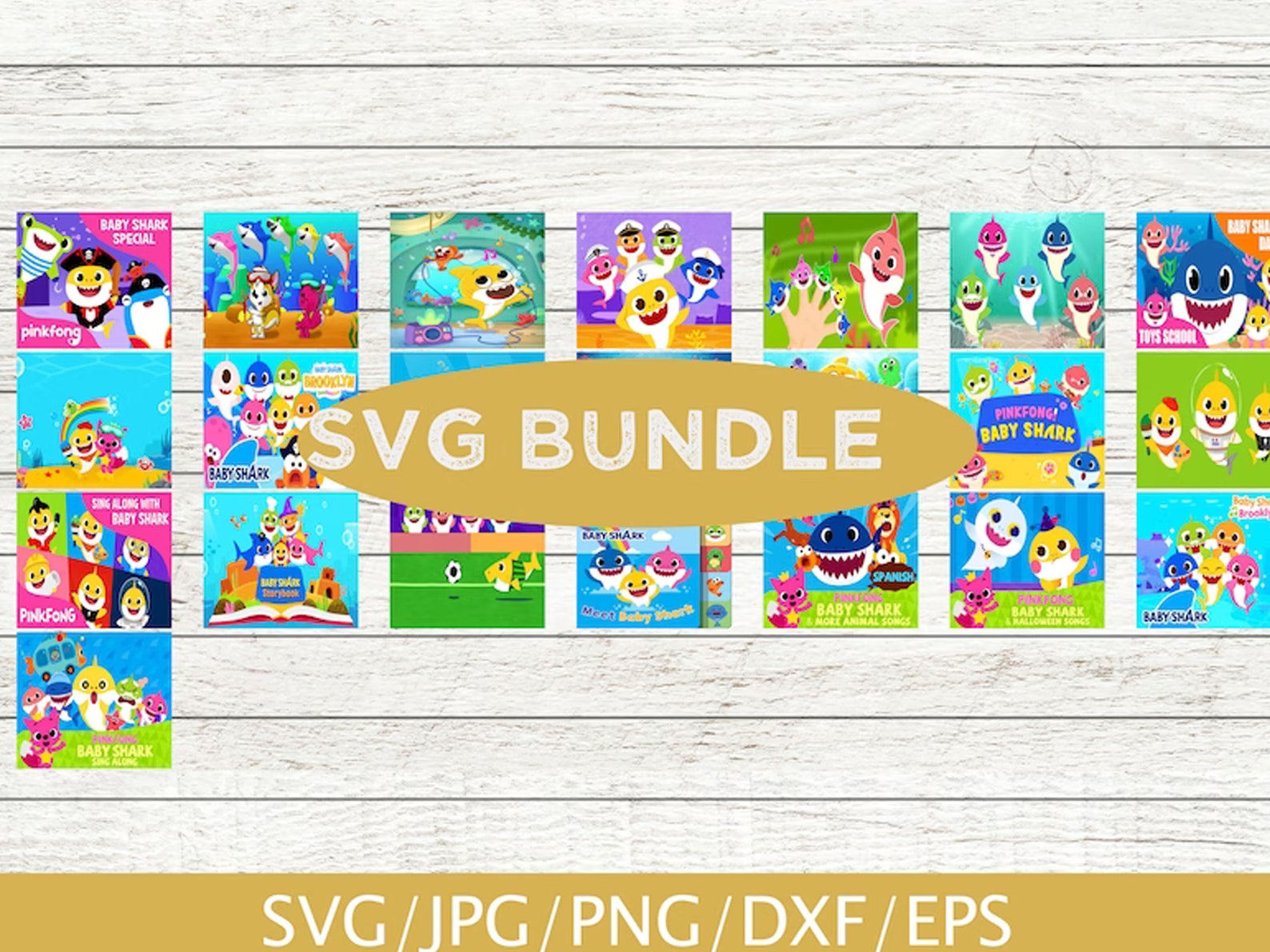 Baby Shark Bundle Png Files, Baby Shark Birthday Clipart, Baby Shark ...