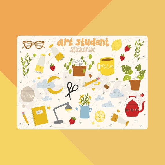 Art Student Sticker Sheet - Etsy