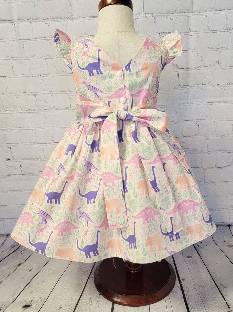 Dinosaur Dress for Girls Girly Dinosaur Dress Pastel - Etsy