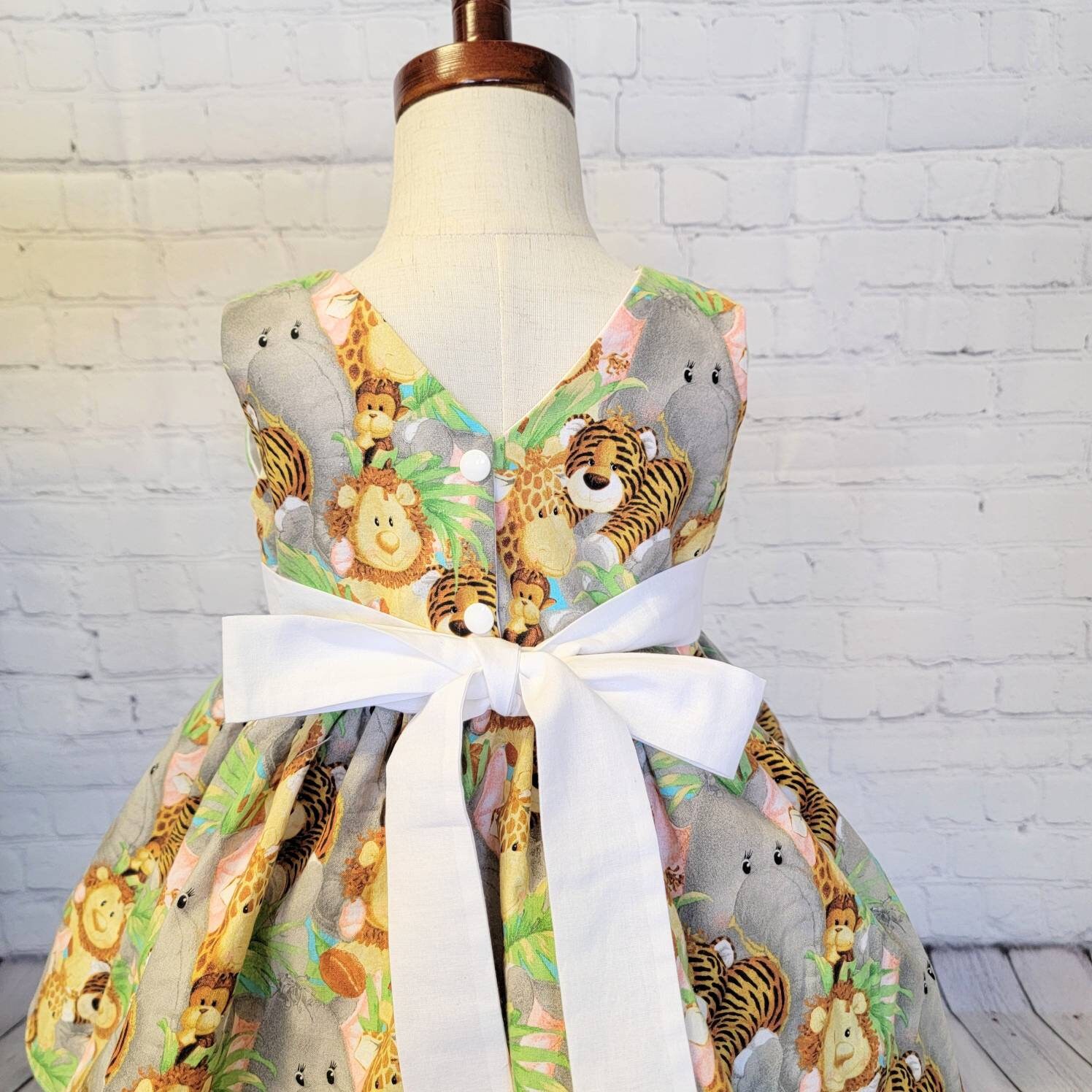 Girls Safari Dress, Jungle Themed Dress Girls, Zoo Dress Girls, Zoo ...