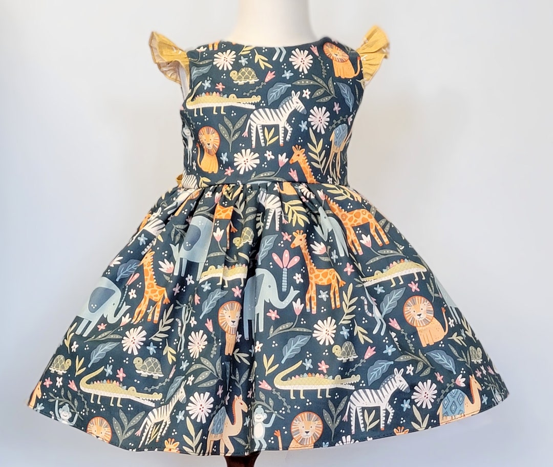 Safari Dress for Girls, Zoo Themed Dress Girls, Safari Dress for Baby ...