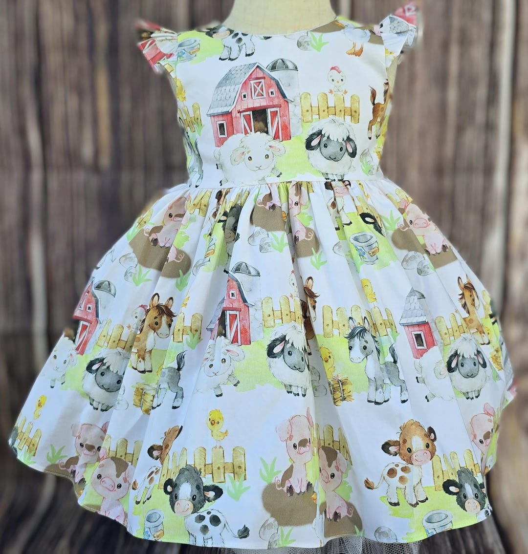 Farm Animals Dress, Farm Birthday Dress, Farm Themed Dress, Farm Theme ...