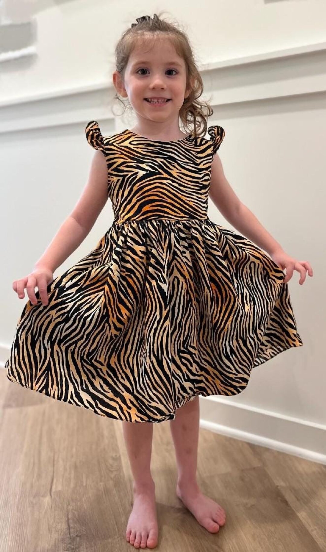 Tiger Print Dress Girls, Toddler Tiger Print Dress, Animal Print Dress ...