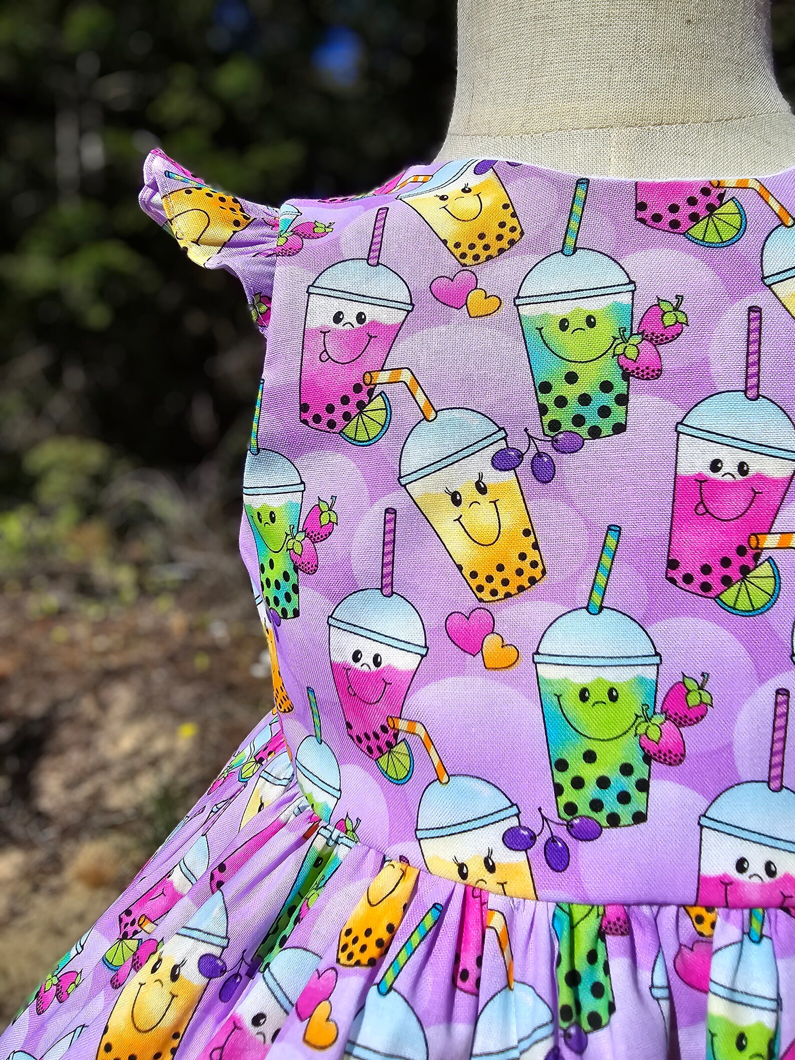 Boba Tea Dress Girls, Bubble Tea Party Dress, Party Dress Girls Boba ...