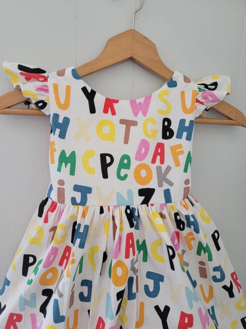 Girls School Dress Alphabet School Dress 1st Day of School - Etsy