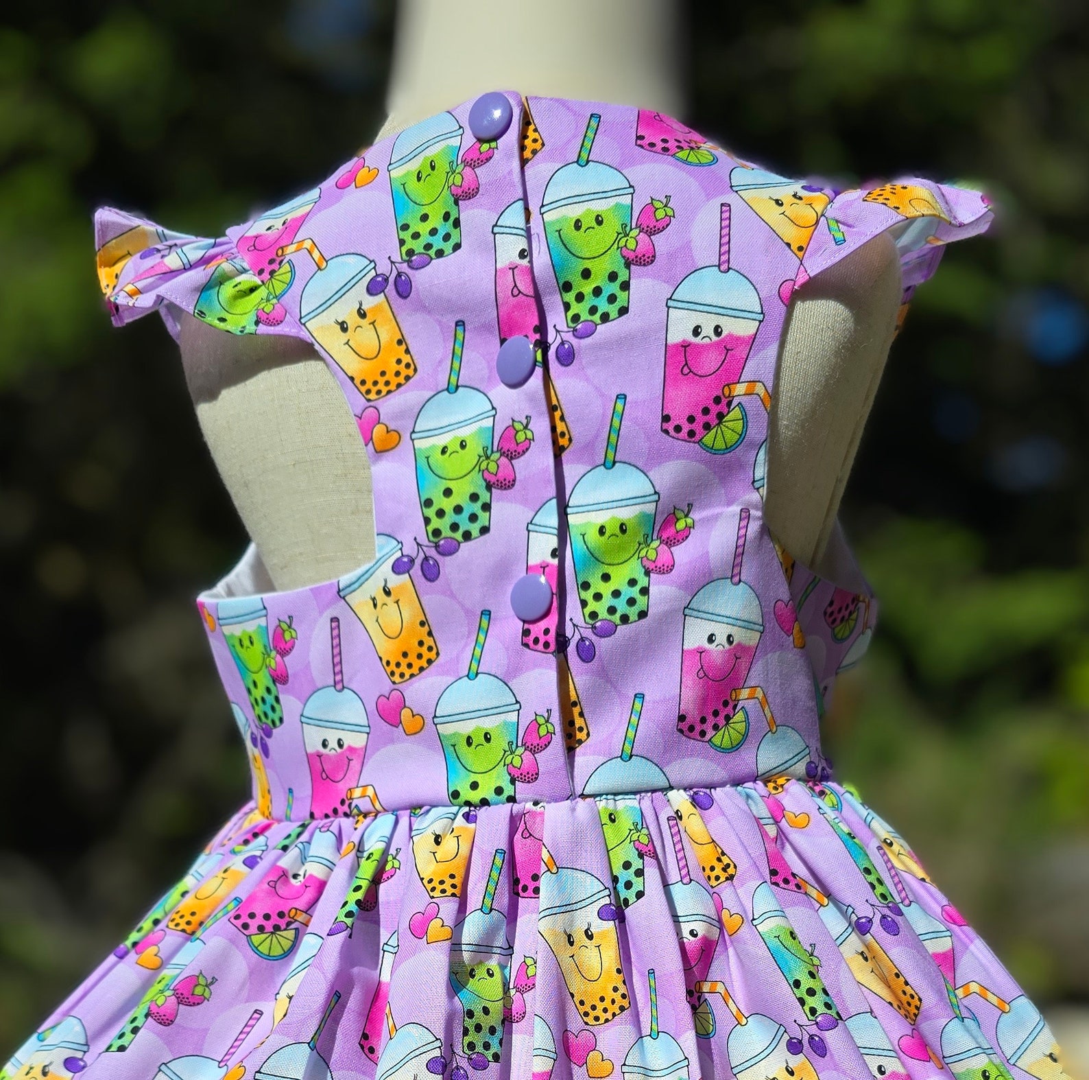 Boba Tea Dress Girls, Bubble Tea Party Dress, Party Dress Girls Boba ...