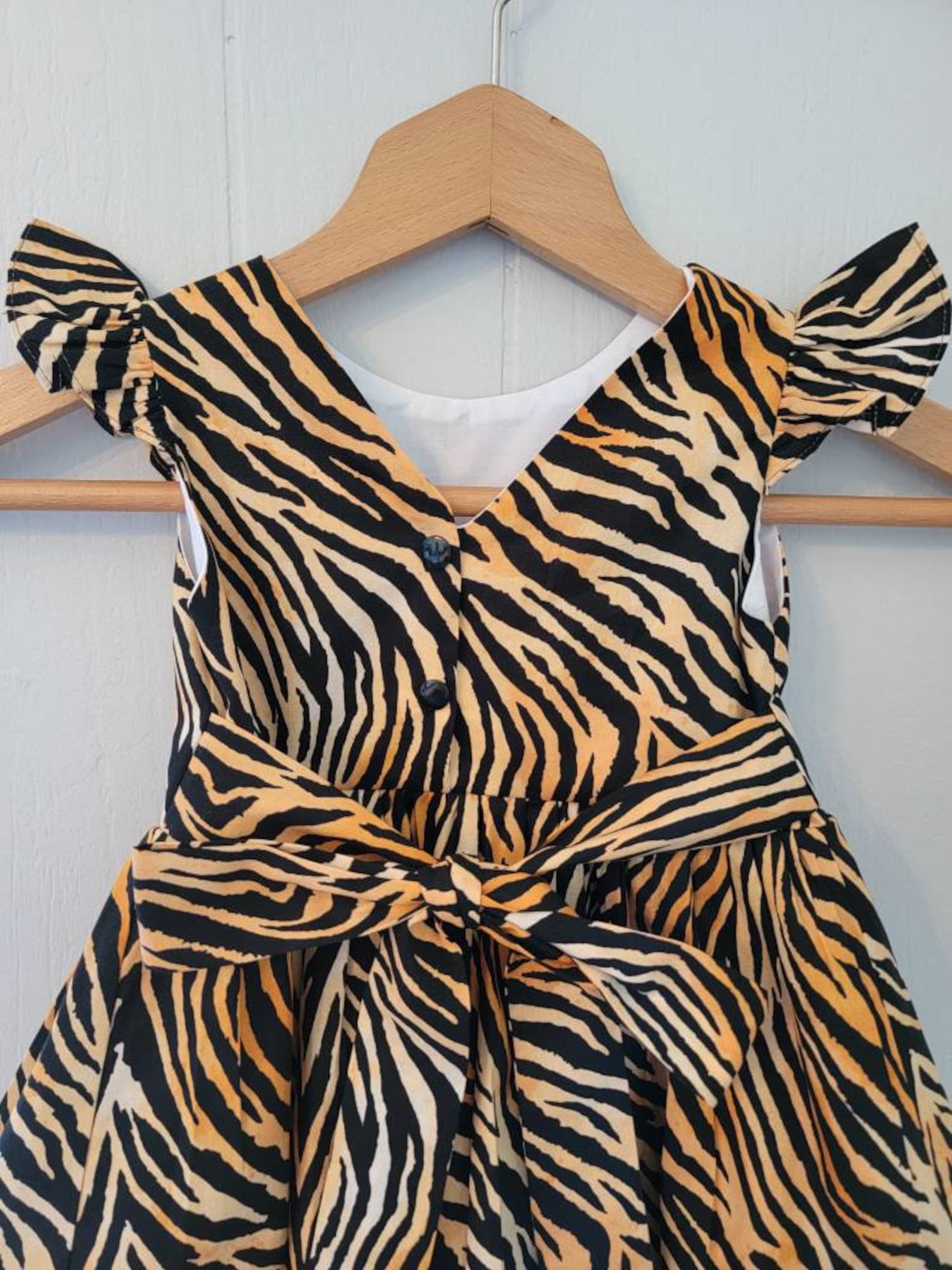 Tiger Print Dress Girls, Toddler Tiger Print Dress, Animal Print Dress ...