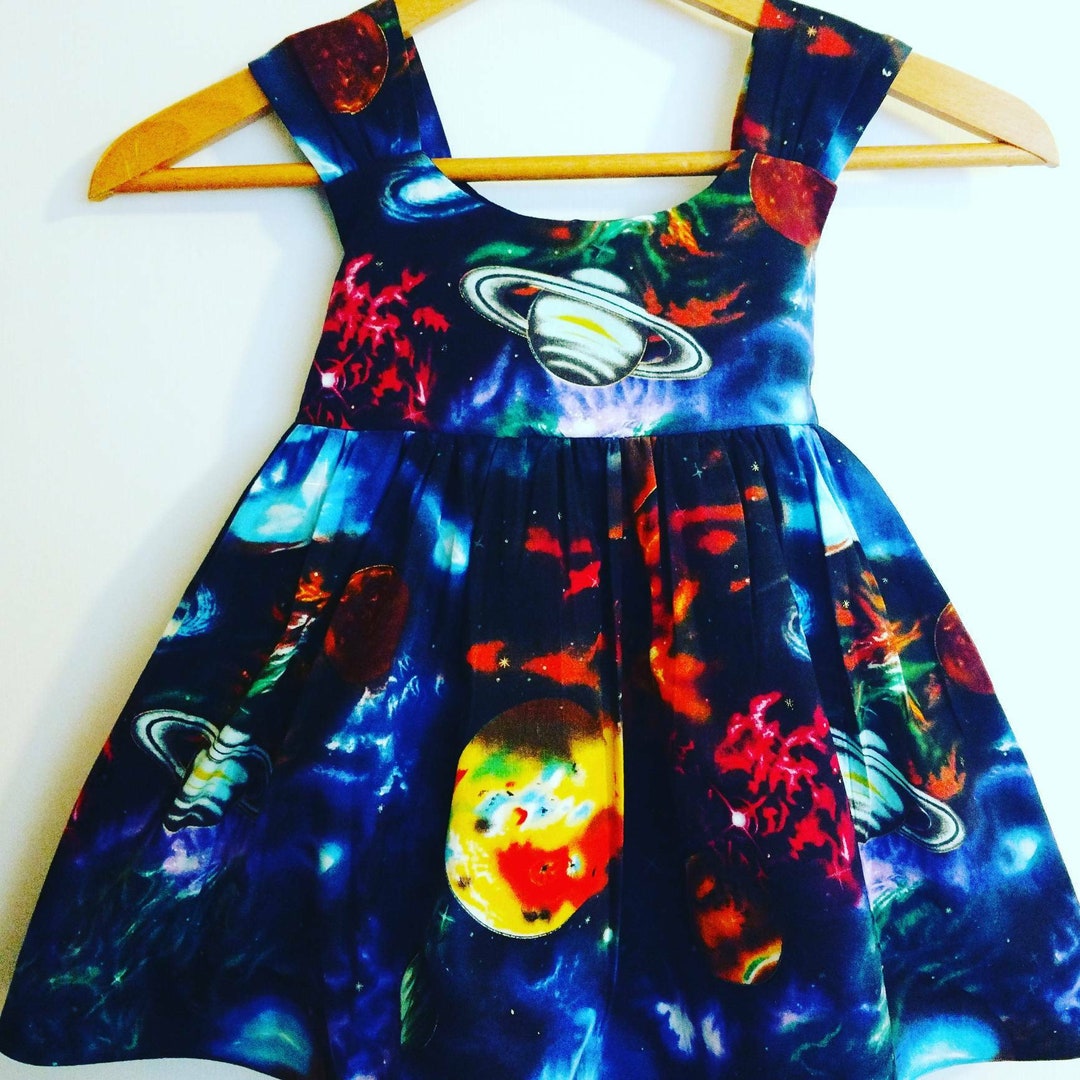 Out of This World Dress,galaxy Dress, Planets Dress Girls, Outer Space ...
