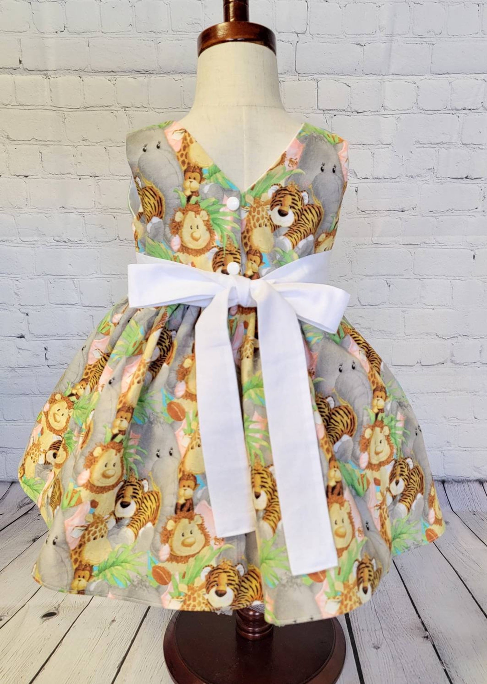 Girls Safari Dress, Jungle Themed Dress Girls, Zoo Dress Girls, Zoo ...