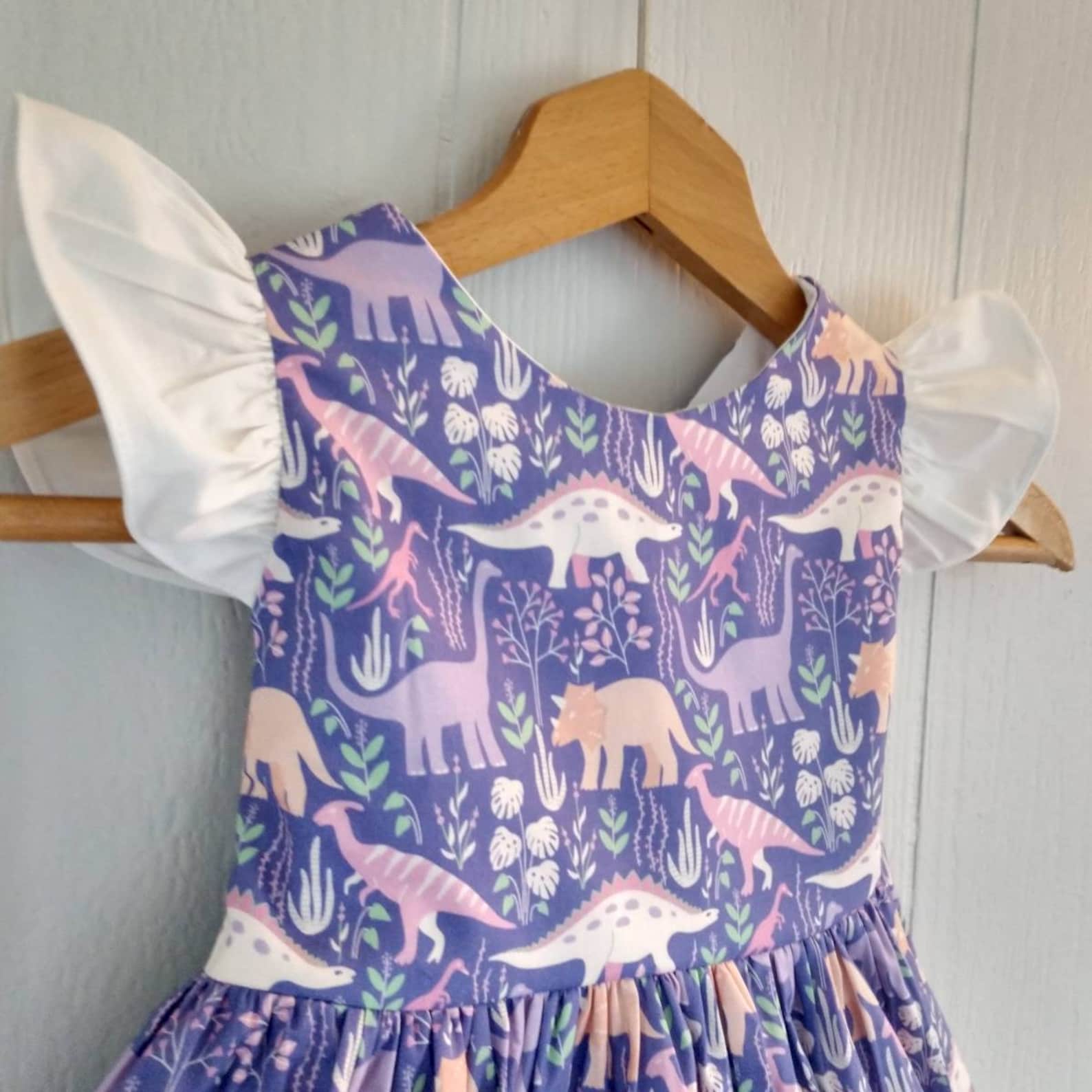 Girls Dinosaur Dress Dinosaur Toddler Dress Baby Dinosaur - Etsy