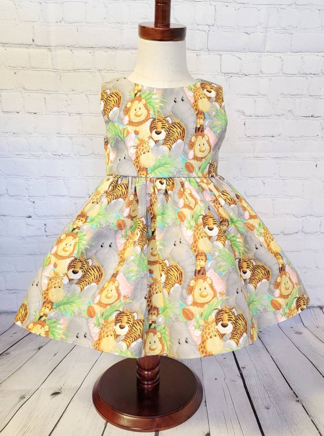 Girls Safari Dress, Jungle Themed Dress Girls, Zoo Dress Girls, Zoo ...