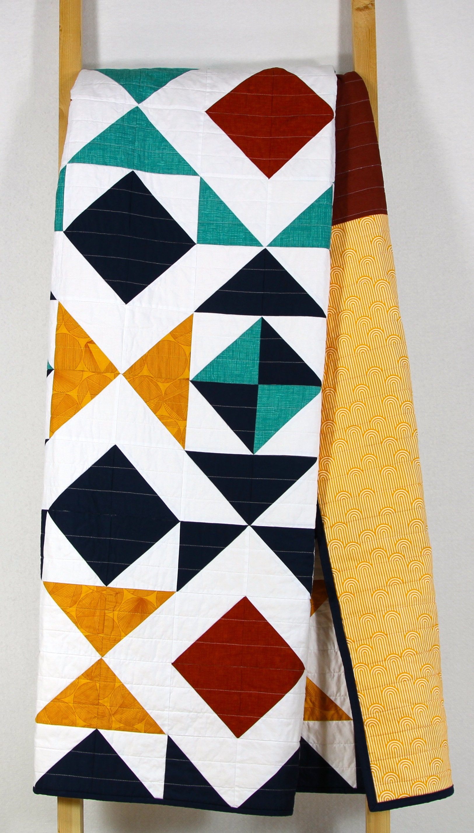 Custom Modern Quilt: Nordic Triangles, Organic Cotton Batting - Etsy