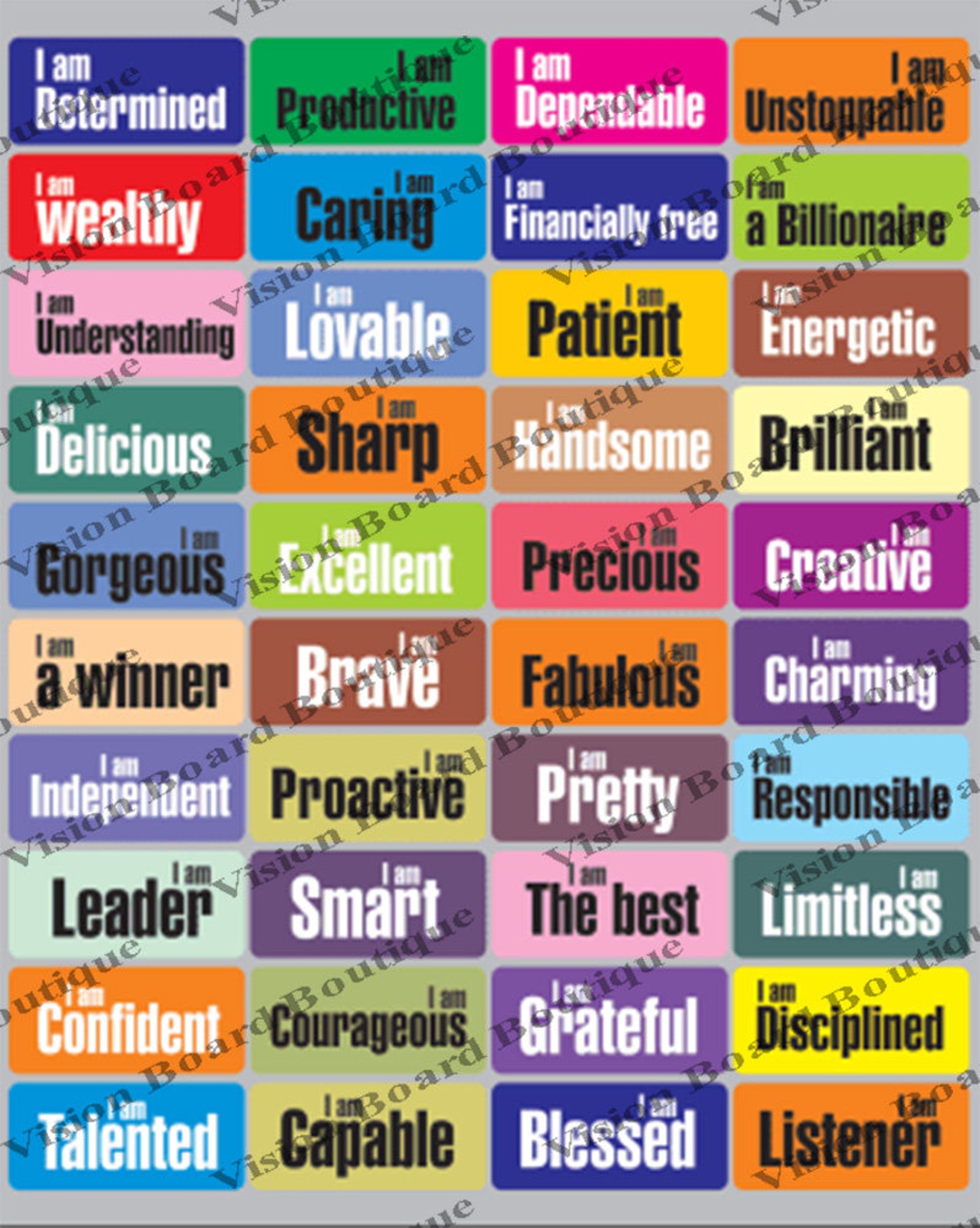 VISION BOARD Cut outs printables vision board affirmations | Etsy