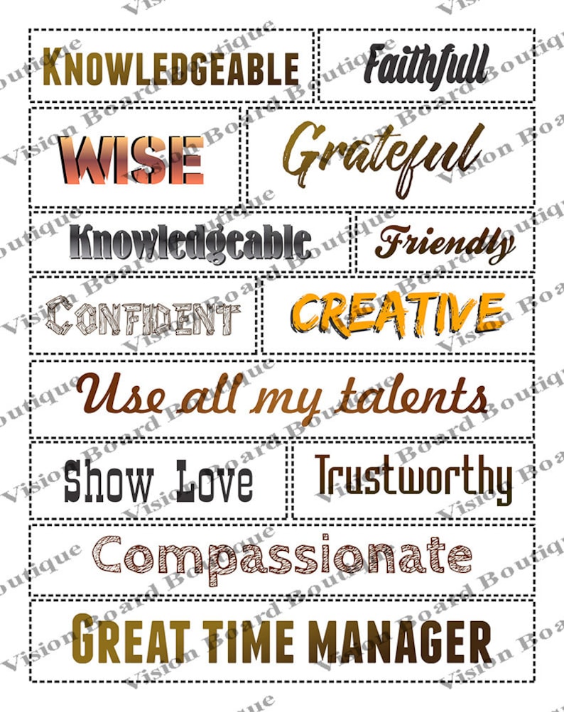 Vision Board Quote Cut outs Quote Printable sheets 1 Wall | Etsy