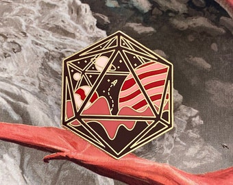 Bat With D20 Pin RPG Pin Hard Enamel Pin - Etsy
