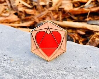 Heart Dice Enamel Pin - Etsy