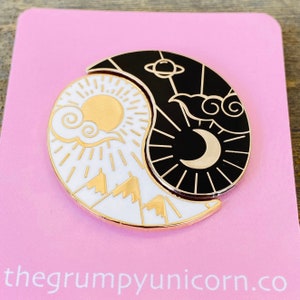 Night & Day Yin Yang Enamel Pin Set - Etsy Australia