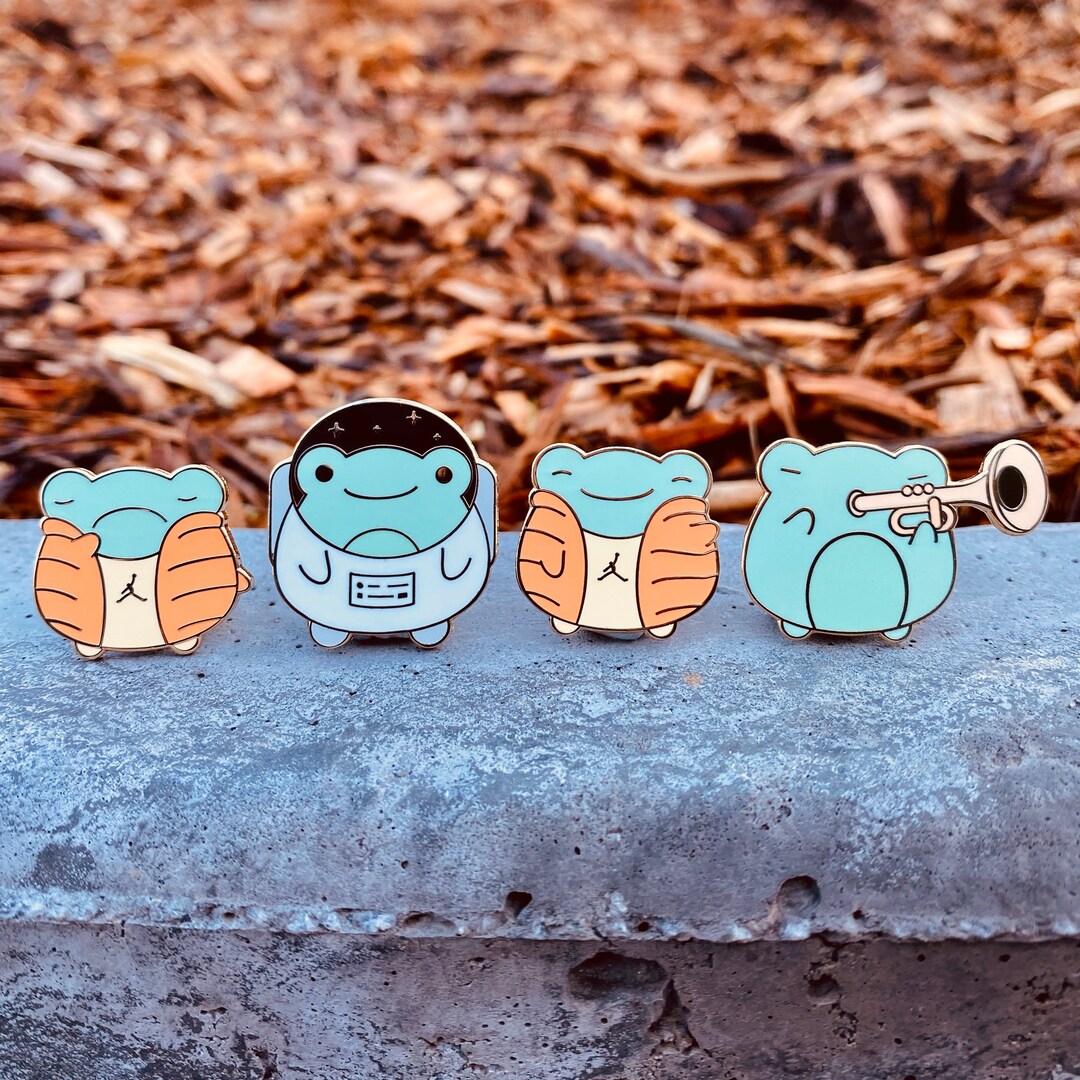 Set of 4 Frog Pins - Etsy