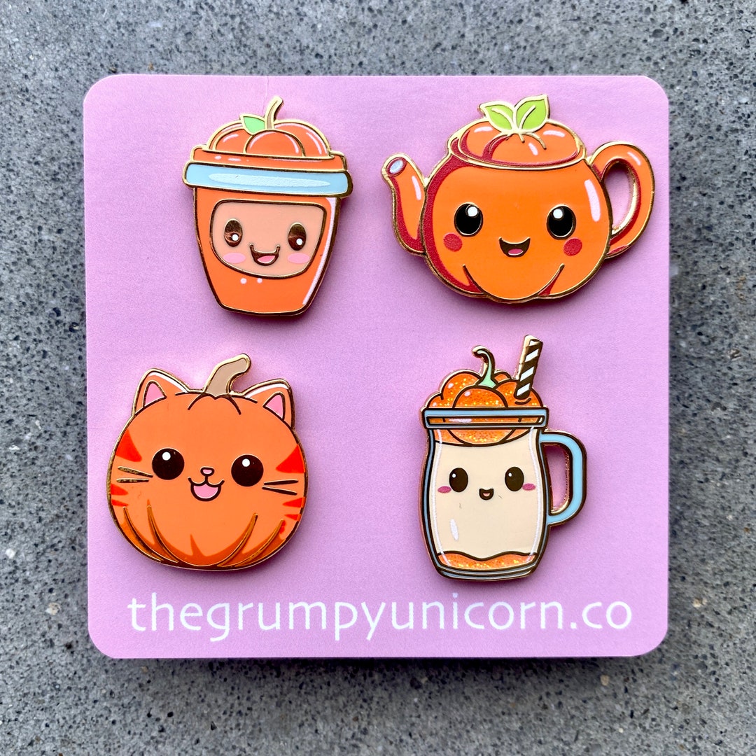 Halloween 4 Pumpkin Inspired Pins - Etsy