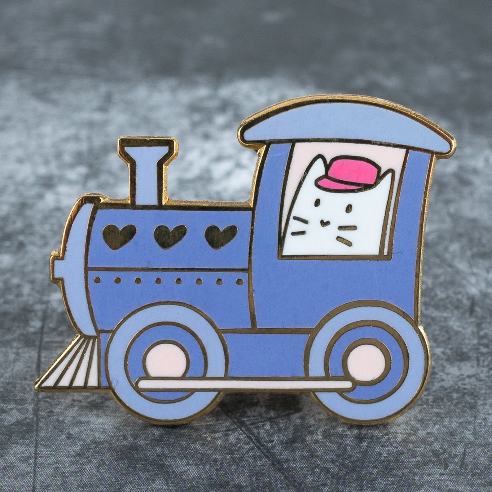 Cat Train Enamel Pin - Etsy