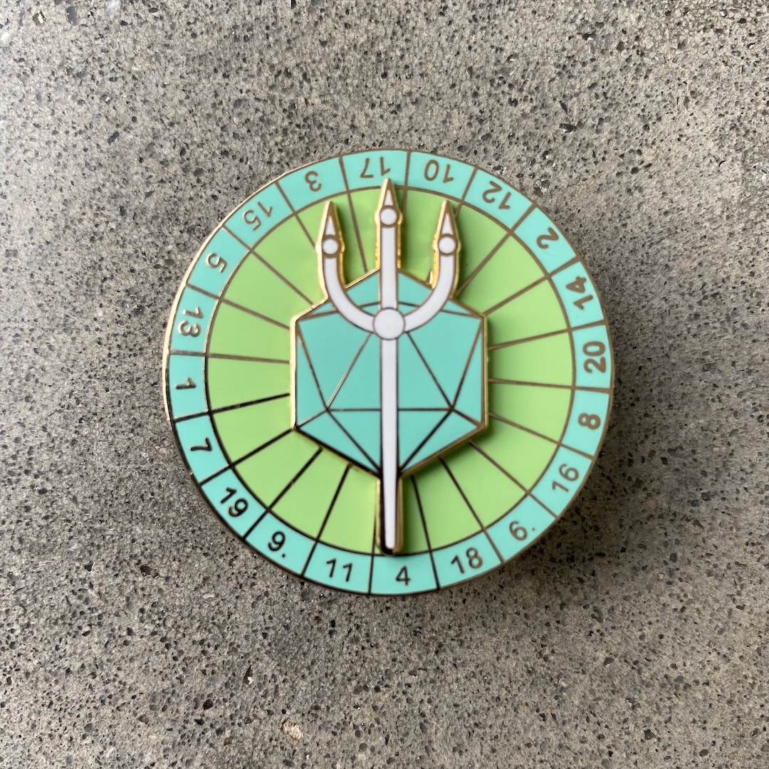 Trident Spinning Pins D&D Hard Enamel Pins Dungeons and Dragons Dice ...
