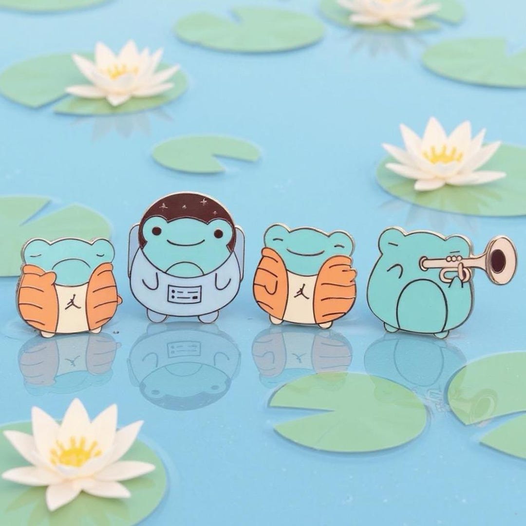 Set of 4 Frog Pins - Etsy
