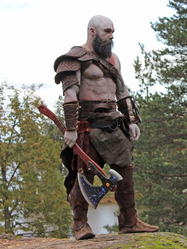 Kratos Cosplay Costume God Of War Cosplay Warrior Armor Set Etsy