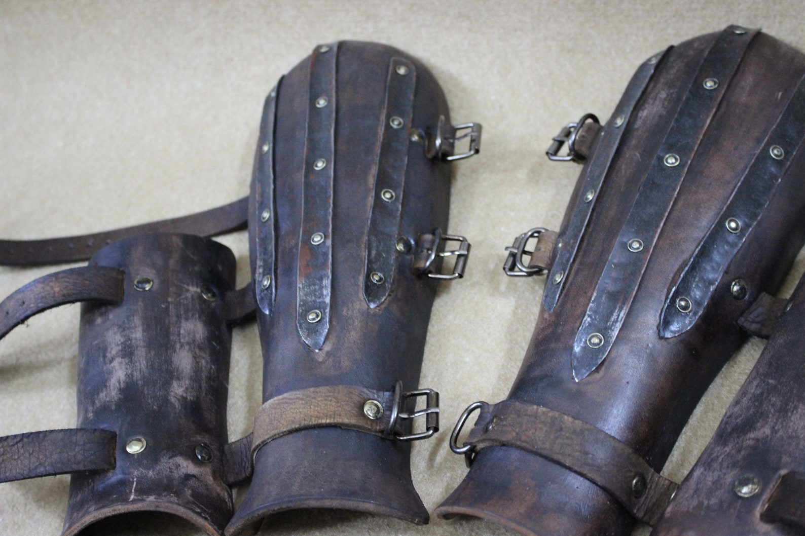 Viking Leather Bracers Medieval Larp and Sca Arm Armor | Etsy