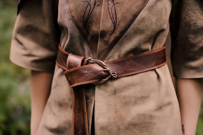 Elvish Leaf Belts Woodland Belt Leather Belt Brown Belt | Etsy
